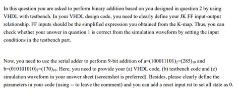 Solved In This Question You Are Asked To Perform Binary Chegg