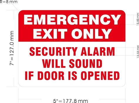 5 Pack Emergency Exit Only Security Alarm Will Sound If Door Is Openeddecalsticker Reflective