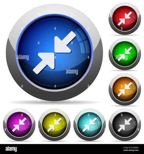 Set Of Round Glossy Resize Small Buttons Arranged Layer Structure Stock Vector Image And Art Alamy