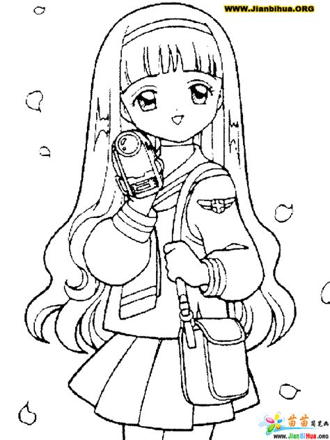 卡通美少女的简笔画 百度知道