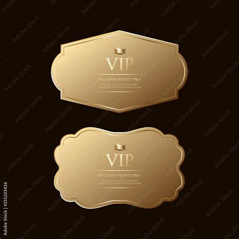 Vector De Stock 골드 라벨 템플릿 럭셔리 골드 배지 And 프리미엄 라벨 벡터 Adobe Stock