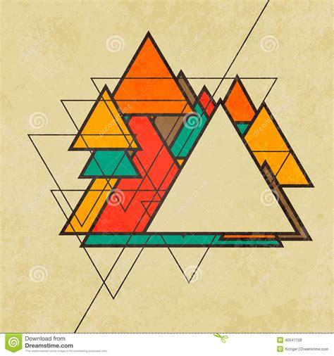 Triangular Retro Abstract Background Vector Stock Vector Illustration
