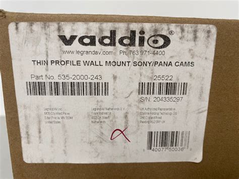 Vaddio 535 2000 243 Thin Profile Wall Mount Lpav