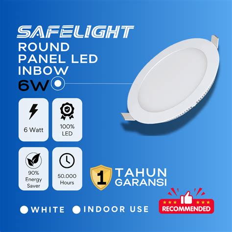 Jual Led Downlight Panel Bulat 6w Inbow Putih And Kuning Lampu Led Panel