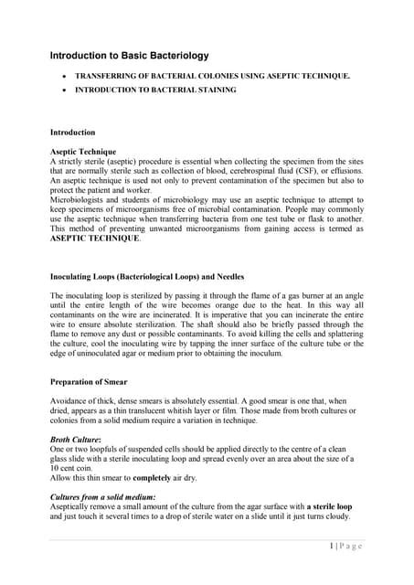 Basic Microbiological Techniques Pptx