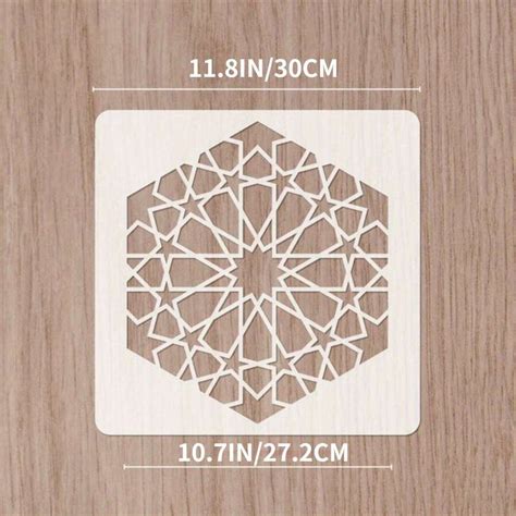 Arabic Pattern Tile Stencil 30 X 30 Cm Geometric Pattern Reusable