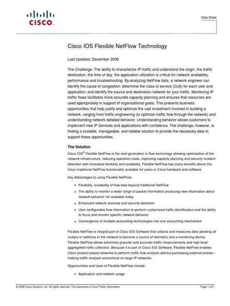 Cisco Ios Flexible Netflow Pdf I Pv6 Computer Network