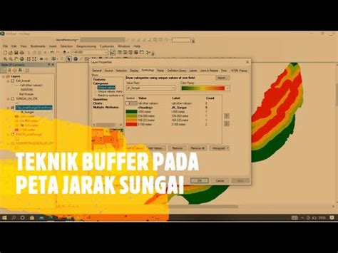 PRAKTIKUM SIG TEKNIK BUFFERING JARAK SUNGAI DENGAN ArcGIS YouTube