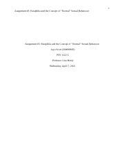 PSY Assignment JayaScott Docx Assignment Paraphilia And The Concept Of Normal Sexual