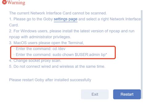 an unknown error occurs goby will try to restart and solve it if the