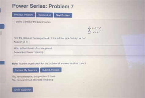 solved power series problem 11 previous problem problem