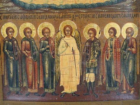 Икона «Сорок Севастийских Мучеников со святым Ангелом Хранителем и ...