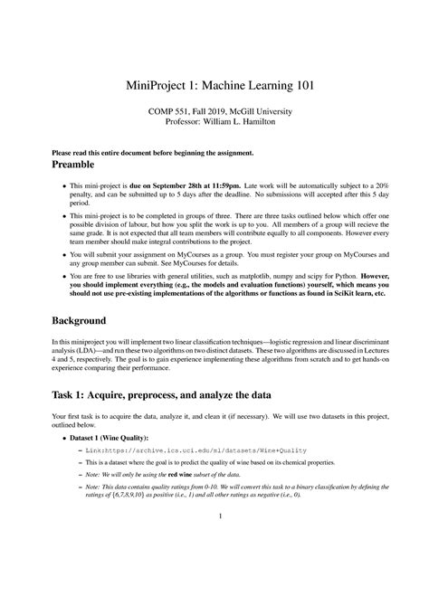 Miniproject 1 Spec Project 1 Description Miniproject 1 Machine