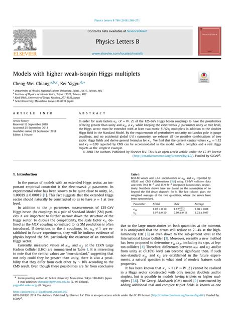 Pdf Models With Higher Weak Isospin Higgs Multiplets