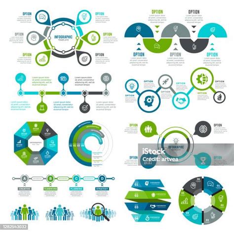 인포그래픽 요소 집합 6에 대한 스톡 벡터 아트 및 기타 이미지 6 인포그래픽 원형 차트 Istock