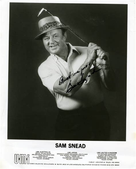 Sam Slamming Sammy Snead Autographed Signed Photograph