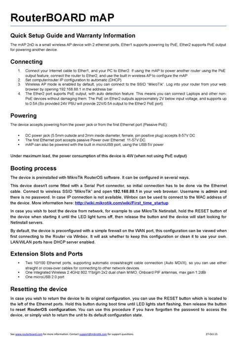 Mikrotik Rbmap2nd Quick Setup Manual And Warranty Information Pdf Download Manualslib