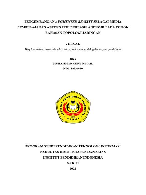Jurnal Pengembangan Augmented Reality Sebagai Media Pembelajaran Alternatif Berbasis Android