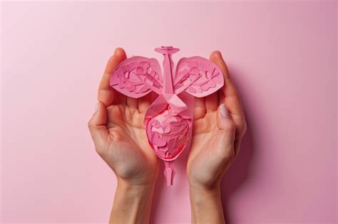 A Person39s Hands Cradle A Stylized Paper Model Of The Female