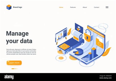 Manage Data Concept Isometric Vector Illustration Cartoon 3d Database Server Storage Technology