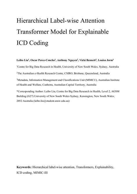 Hierarchical Label Wise Attention Transformer Model For Explainable Icd