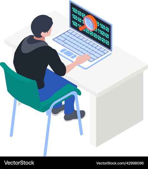 Hacker Code Search Composition Royalty Free Vector Image