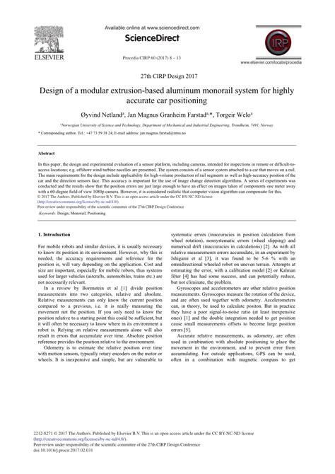Pdf Design Of A Modular Extrusion Based Aluminum Monorail System For