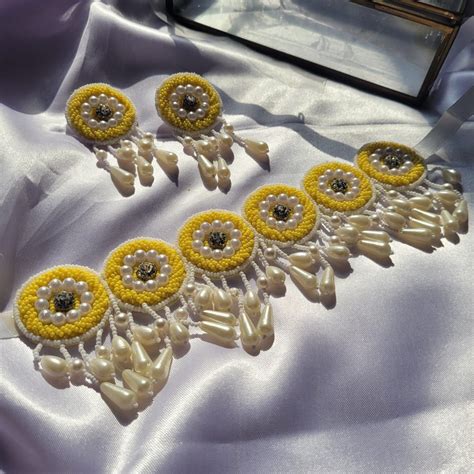 Handcrafted Circular Necklace Set With Earrings Senseofself