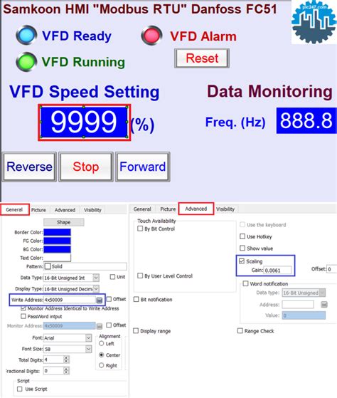 samkoon hmi modbus rtu danfoss fc51 tutorial
