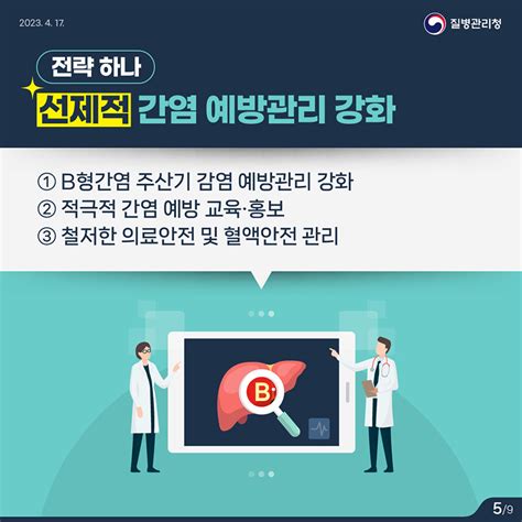 제1차 바이러스 간염b형·c형 관리 기본계획2023~2027 소개 카드뉴스 홍보자료 알림·자료 질병관리청