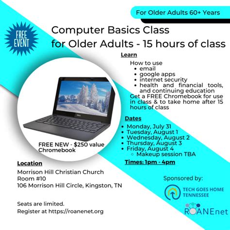 Computer Basics Class For Older Adults 15 Hours Of Class