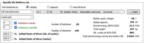 battery bank sizing the program proposes the number of batteries in