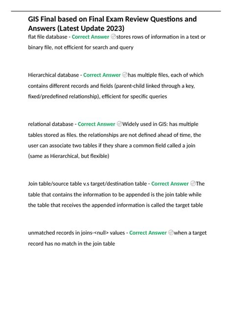 summary gis final based on final exam review questions and answers latest update 2023 gis