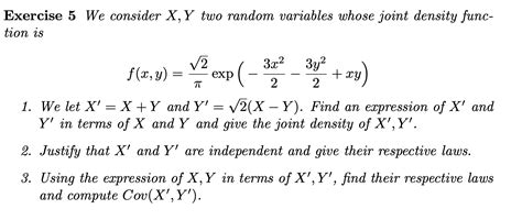 Solved Ixercise 5 We Consider Xy Two Random Variables Whose