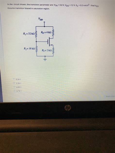 Solved In The Circuit Shown The Transistor Parameter Are Chegg Com