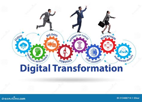 Concept Of Digital Transformation With Business People Stock Illustration Illustration Of Data