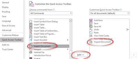 Saving Word Document With Automatic Document Inspector Office Watch