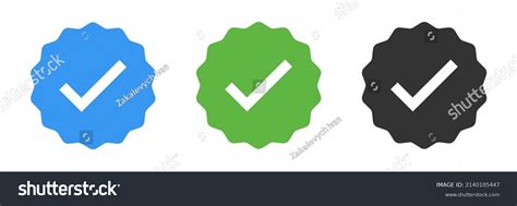 Profile Verification Check Marks Icon Approved Stock Vector Royalty Free 2140105447