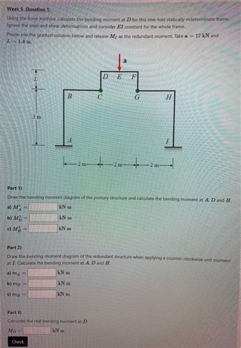 Solved Week Question Using The Force Method Calculate Chegg