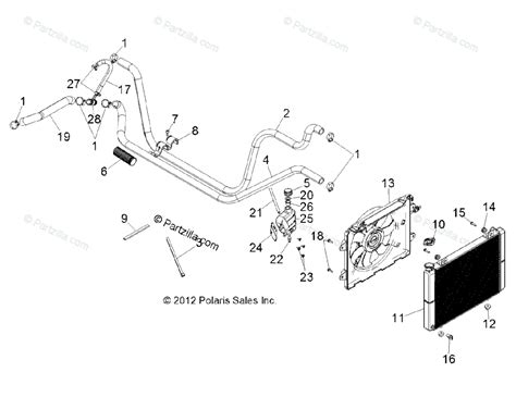 Polaris Side By Side 2013 Oem Parts Diagram For Engine Cooling System