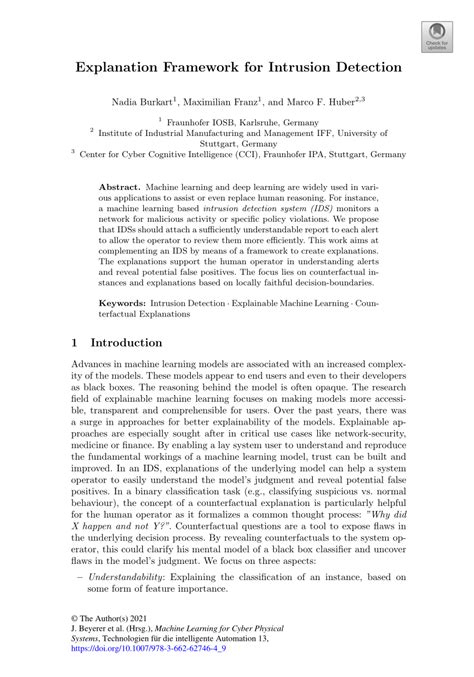 Pdf Explanation Framework For Intrusion Detection