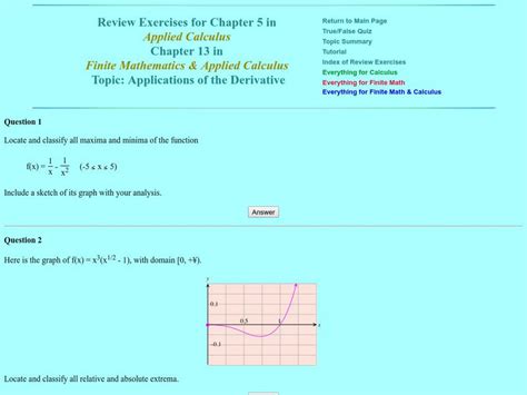 finite mathematics and applied calculus review exercises applications