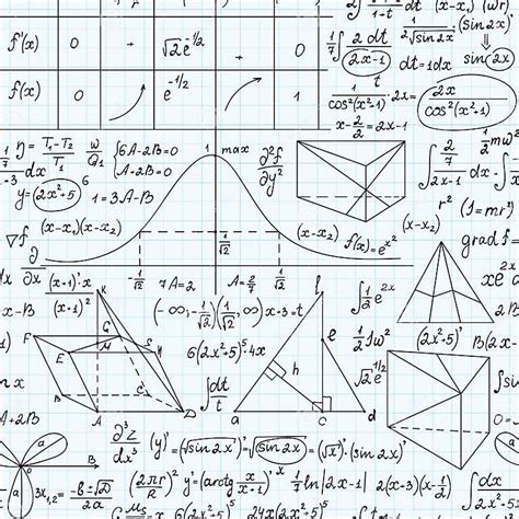 Vector Seamless Math Pattern With Mathematical Figures Calculations And Formulas `handwritten