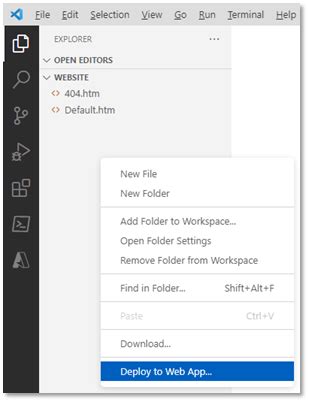The Deploy To Static Website Menu Option Is Missing Issue Microsoft Vscode