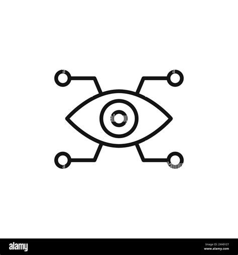 Bionic Eye Icon Logo Sign Vector Outline In Black And White Color Stock
