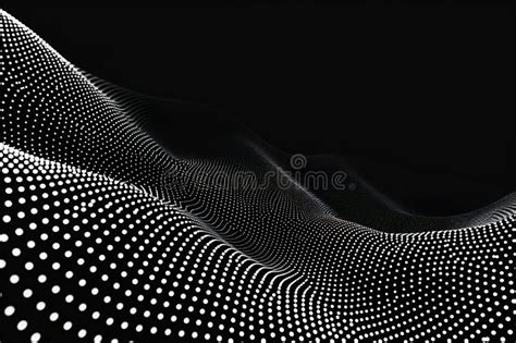 Abstract Of Wave With Particles Futuristic Background Stock