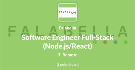 Software Engineer Full Stack Nodejsreact At Falabella Remote