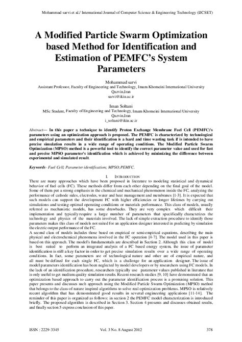 Pdf A Modified Particle Swarm Optimization Based Method For