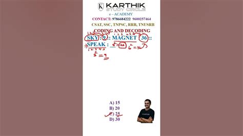 Coding And Decoding Reasoning Tricks Ntpc Ssccgl Rrbntpc Tnpscgroup4 Codinganddecoding