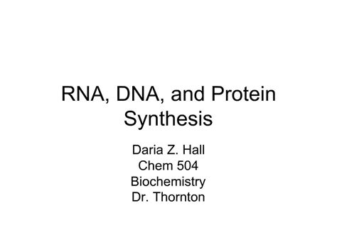 PPT RNA DNA And Protein Synthesis PowerPoint Presentation Free Download ID 923403